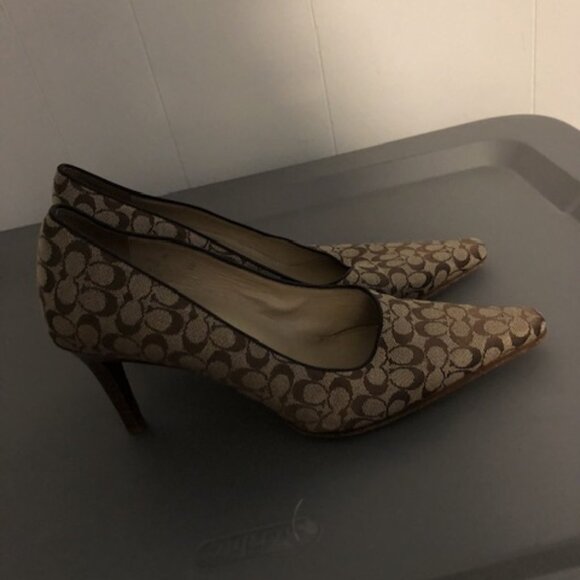 Coach | Shoes | Coach Logo Heels | Poshmark